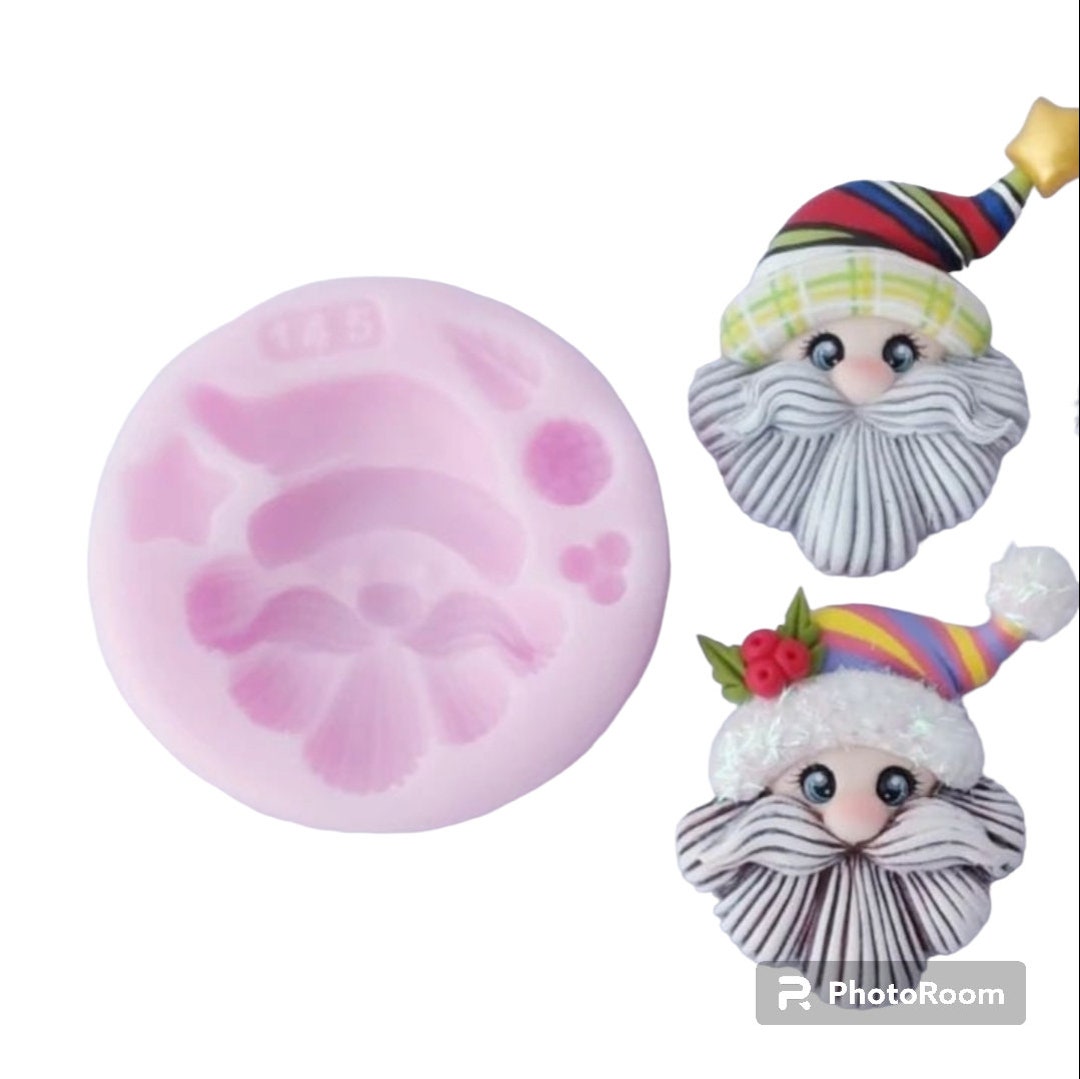 Santa Face Silicone Mold, Christmas Santa Claus Silicone Mold , Santa ...