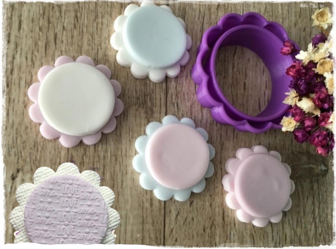 Scalloped Circle Cutter - Fluted Circle Cookie Cutter - Polymer Clay ...
