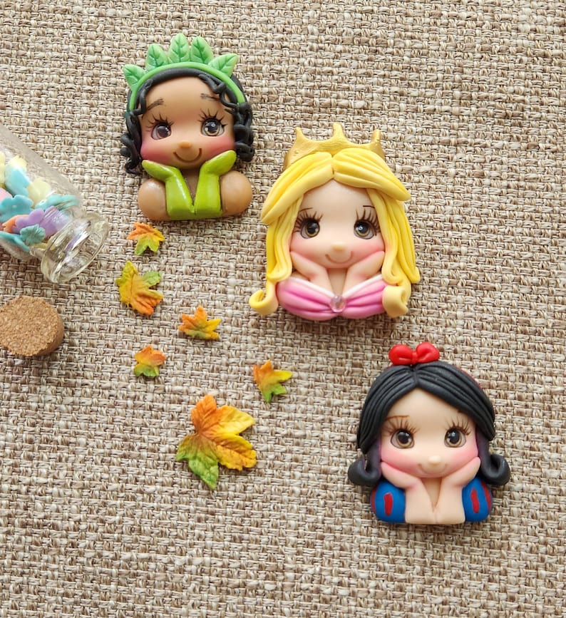 Princess Clay Dolls, Clay Bow, Choose One, Bow Center Clay Doll, Clay ...