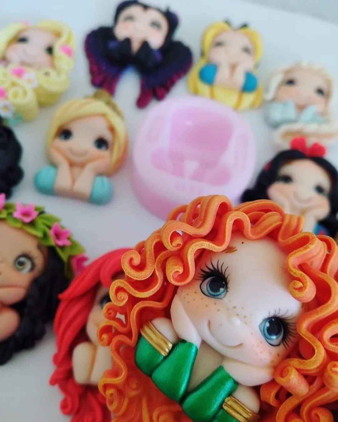 Silicone Mold Pretty Princess, Princess Face Apply, Universal Clay ...