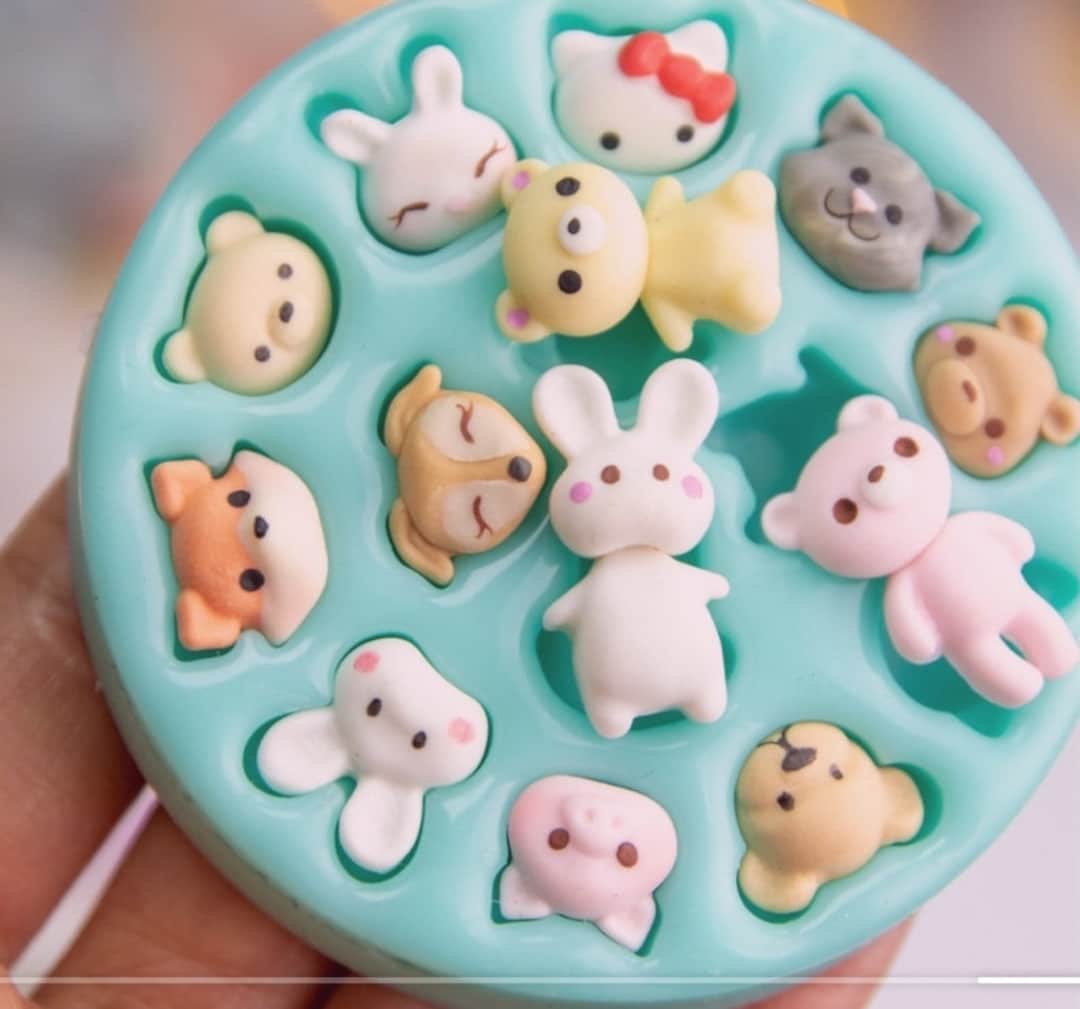 Silicone Mold Mini Animal Appliqué, Cute Animal Silicone Mold, Molde De ...