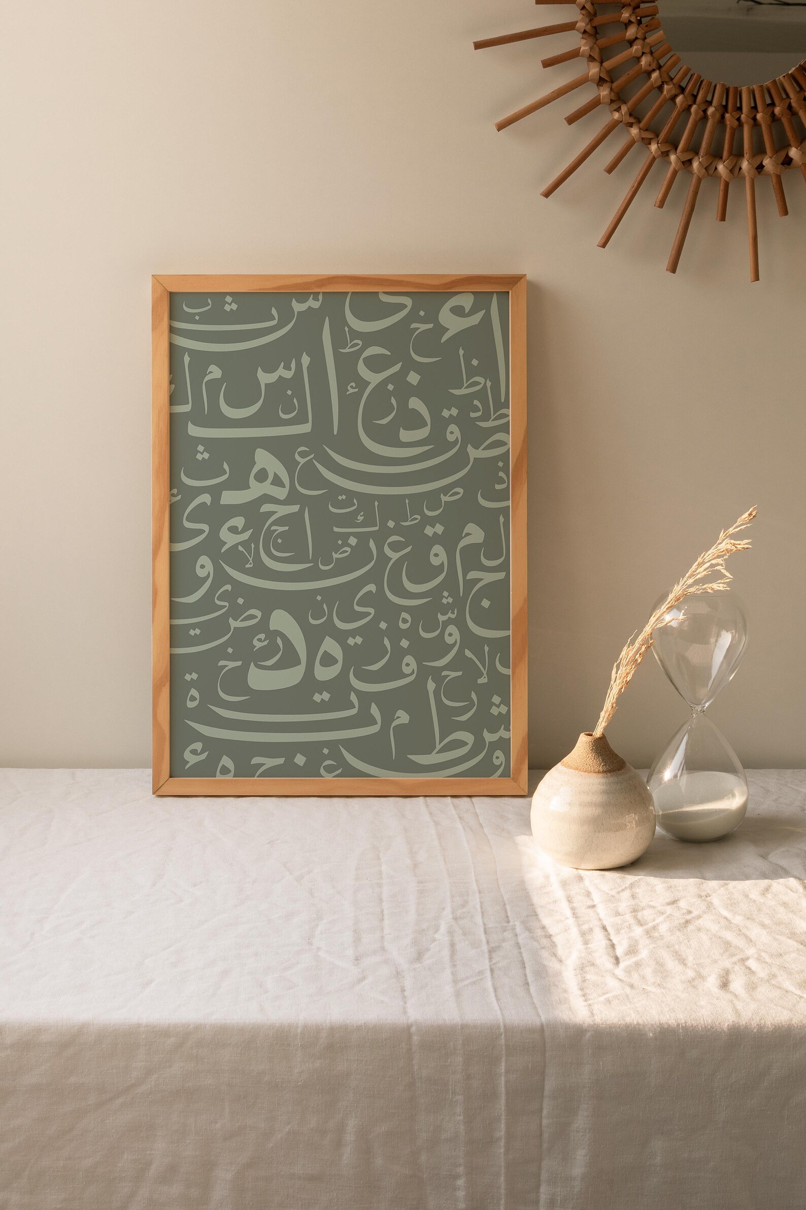 Random Arabic Alphabet Thuluth Calligraphy Wall Art Learn | Etsy