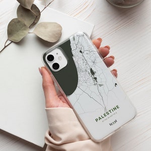 Palestine Map iPhone Clear Case Muslim Phone Cover Black and Green ...