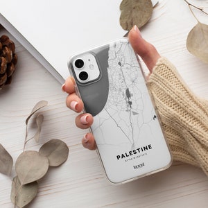 Palestine Map iPhone Clear Case Muslim Phone Cover Black and Green ...
