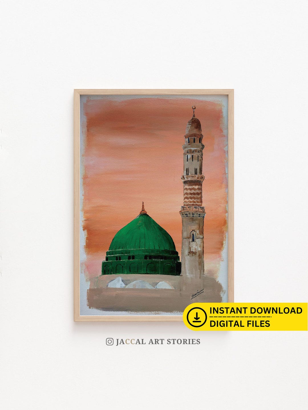 Digital Download Abstract Painting Masjid Nabawi Medina Prophet ...