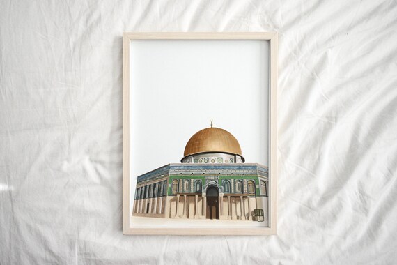 Masjid Al-Aqsa Painting Islamic Wall Art Islamic Architecture Landmark ...