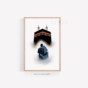 Islamic Printable Wall Art / Muslim Couple & the Kaaba - Etsy