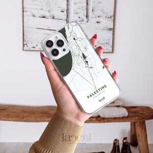 Palestine Map iPhone Clear Case Muslim Phone Cover Black and Green ...