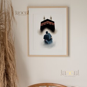 Islamic Printable Wall Art Muslim Couple & the Kaaba baitullah Masjidil ...