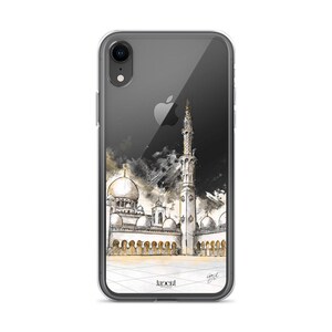 IPhone Clear Case Sketch Drawing Sheikh Zayed Grand Mosque Transparant ...