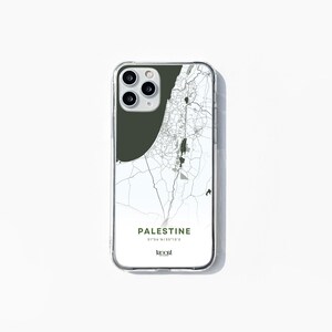 Palestine Map iPhone Clear Case Muslim Phone Cover Black and Green ...