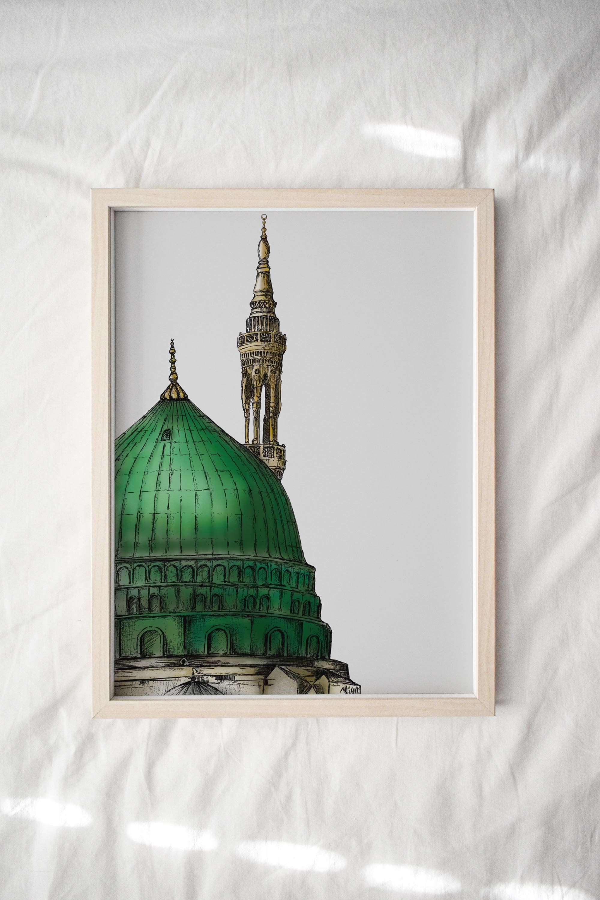 Sketch of Masjid Nabawi the Prophet's Mosque Printable - Etsy