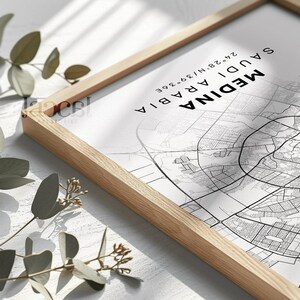 Medina City Streets Map Monochrome - Black & White Islamic Printable ...