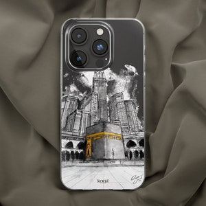 Unique iPhone Clear Case 3 Islamic Landmarks Sketch Painting Kaaba ...