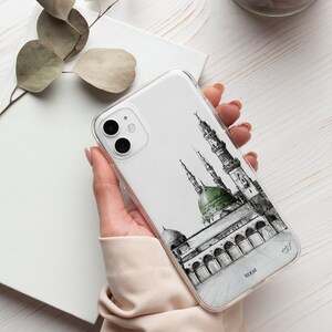Unique iPhone Clear Case 3 Islamic Landmarks Sketch Painting Kaaba ...