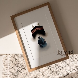 Islamic Printable Wall Art Muslim Couple & the Kaaba baitullah Masjidil ...