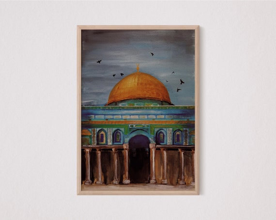 Masjid Al-Aqsa Painting Islamic Wall Art Islamic Architecture Landmark ...