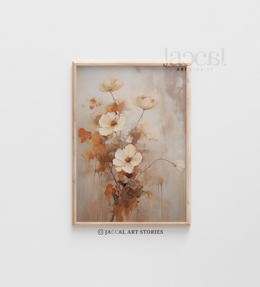 Sepia Serenade Poppy Field Art, Amber Hues Vintage Floral Download ...