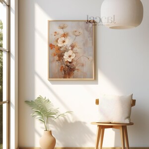 Sepia Serenade Poppy Field Art, Amber Hues Vintage Floral Download ...