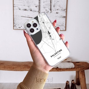 Palestine Map iPhone Clear Case Muslim Phone Cover Black and Green ...