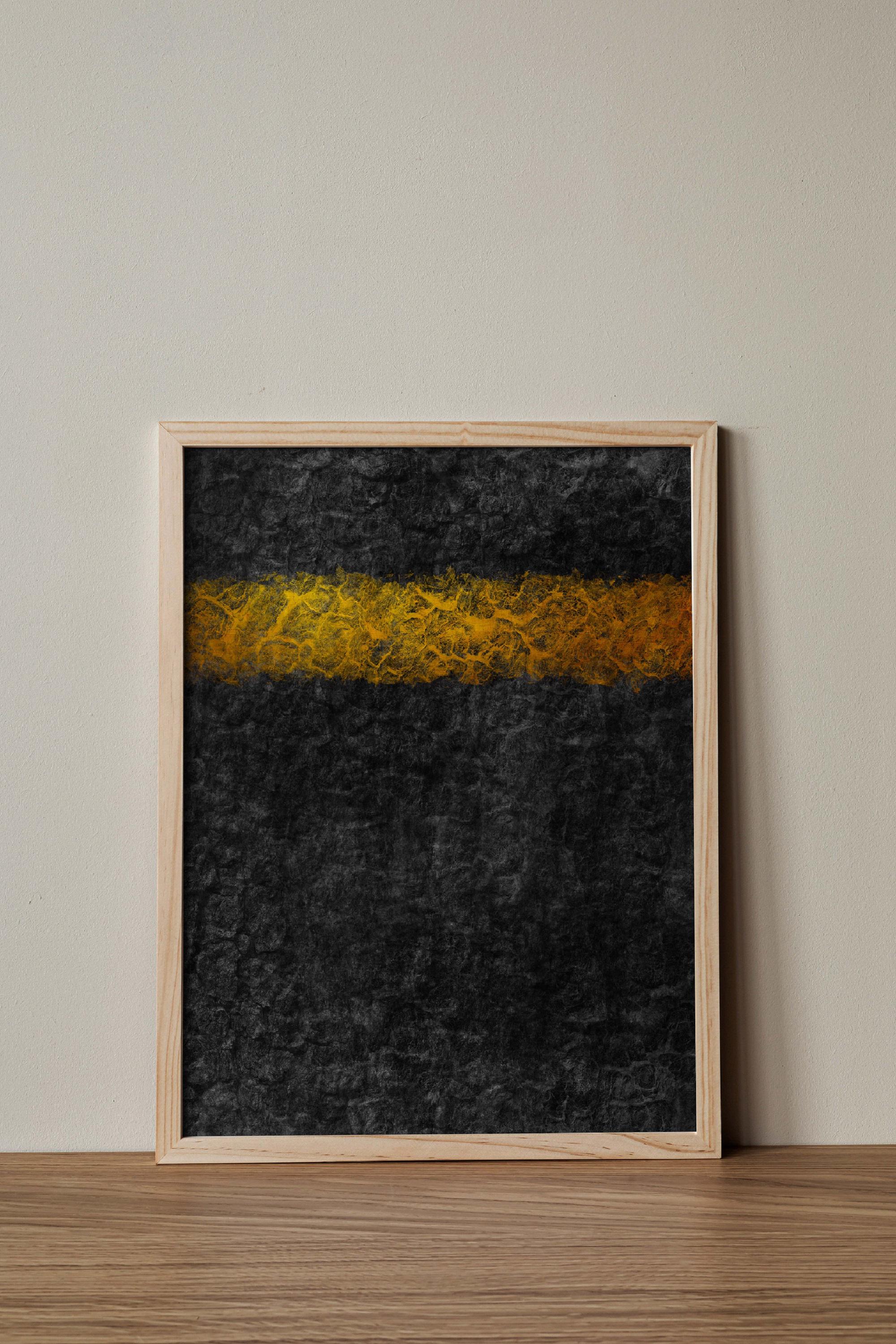 Black and Gold Abstract Tree Skin Stone Texture Printable Wall Art ...