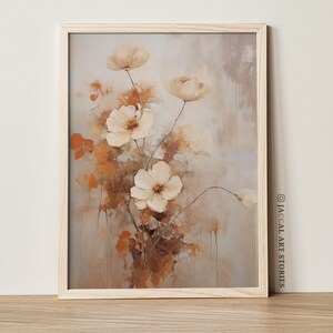 Sepia Serenade Poppy Field Art, Amber Hues Vintage Floral Download ...