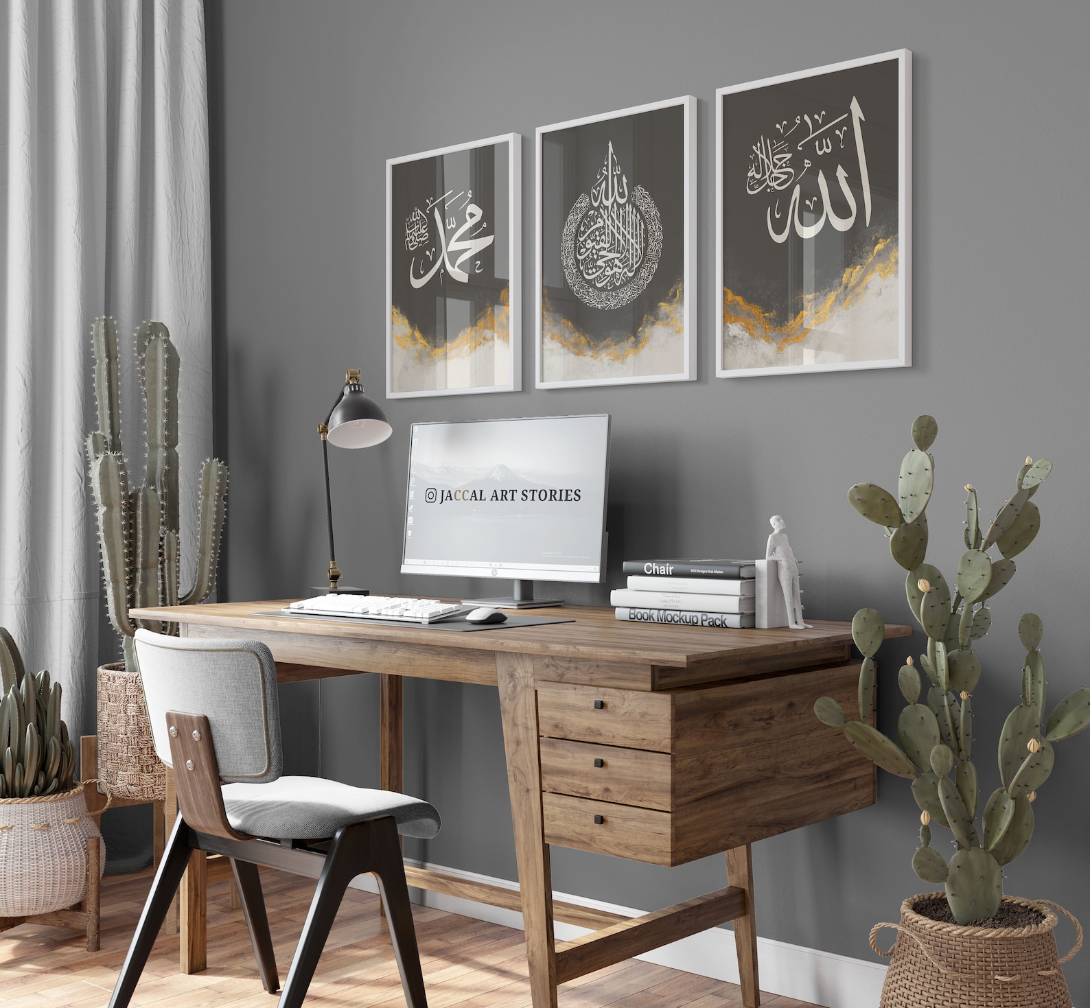 3 Pieces Islam Wall Art Printable Allah Muhammad Ayatul - Etsy