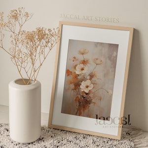 Sepia Serenade Poppy Field Art, Amber Hues Vintage Floral Download ...