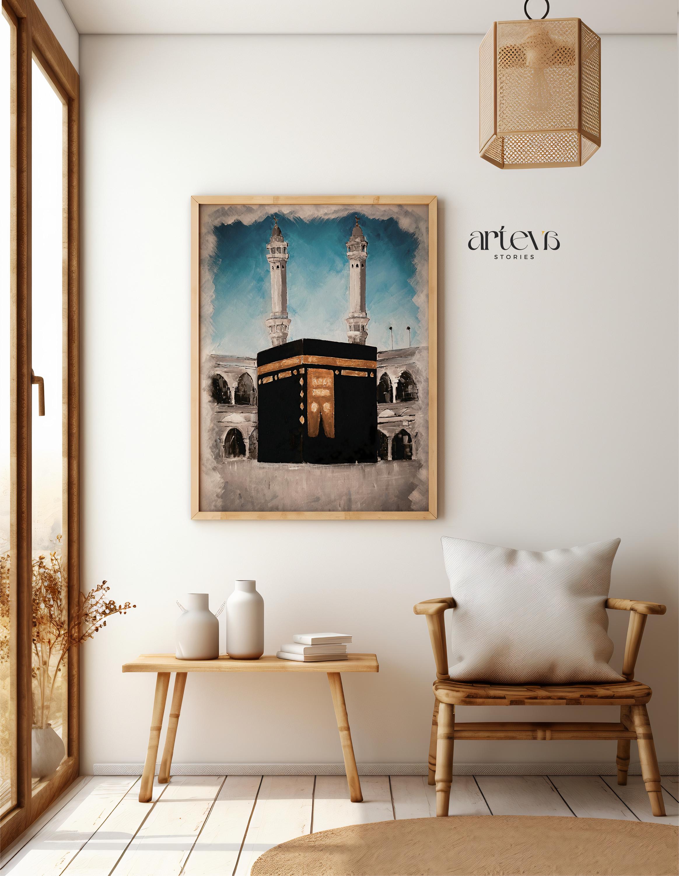 Kaaba Painting Islamic Printable Wall Art – Mecca (makkah) Abstract ...