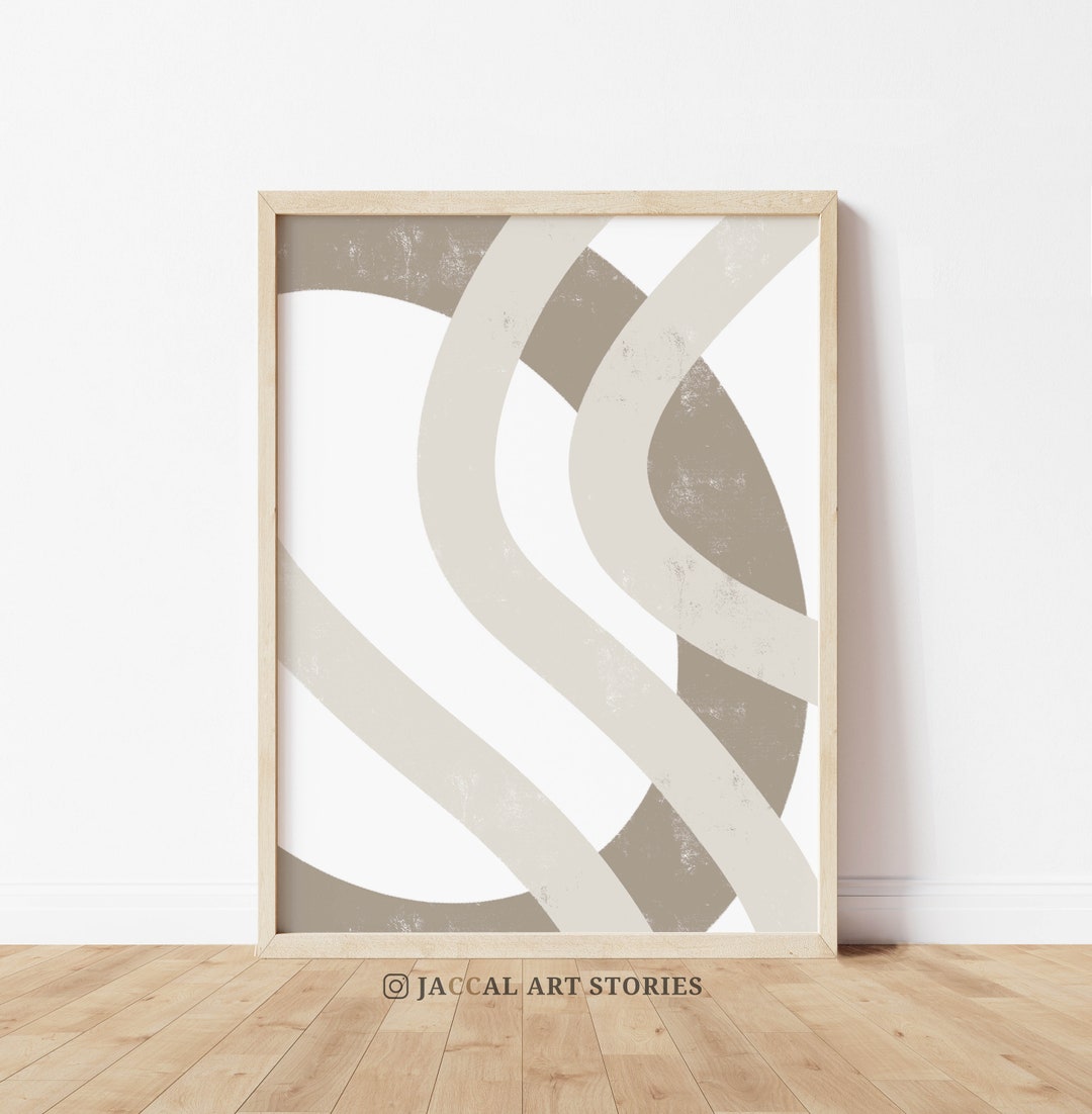 Printable Abstract Line Brush Stroke 10 Earthy Beige Tones / Simple ...