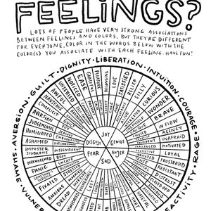 Printable Color-in Feelings Wheel *digital Download* for Personal Use ...