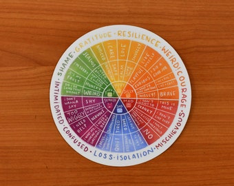 Emotion Wheel Circle Sticker - Etsy