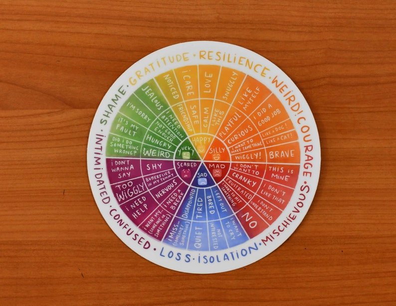 Kid's Emotion Wheel Circle Sticker - Etsy