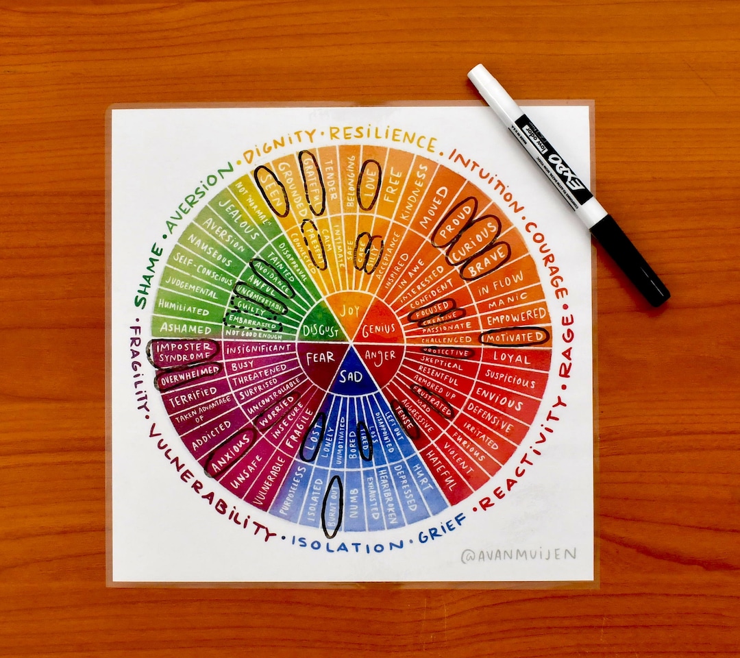 Mid-sized *wipeable* Emotion Wheel - Etsy