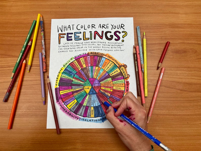 Rueda de emociones imprimible para colorear Descarga digital - Etsy México