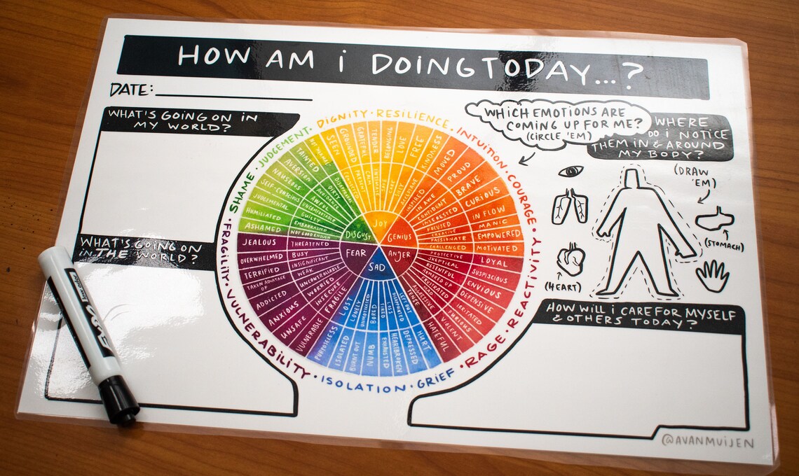 Emotions Check In: Wipeable Worksheet - Etsy
