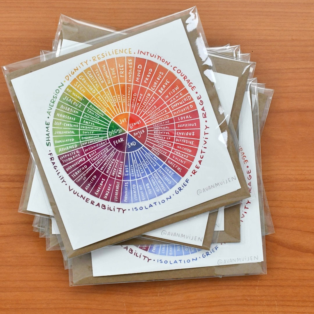 10 Emotion Wheel Cards *individually Packaged* - Etsy