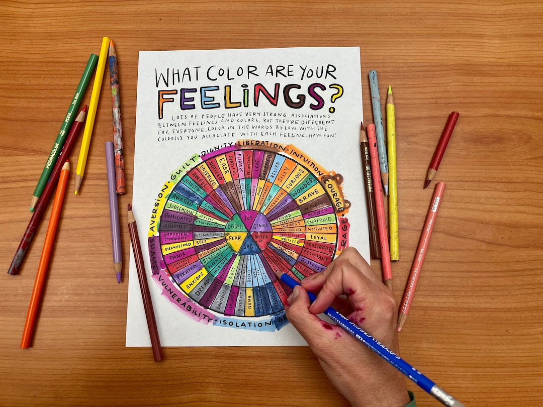 Printable Color-in Feelings Wheel *digital Download* for Personal Use ...