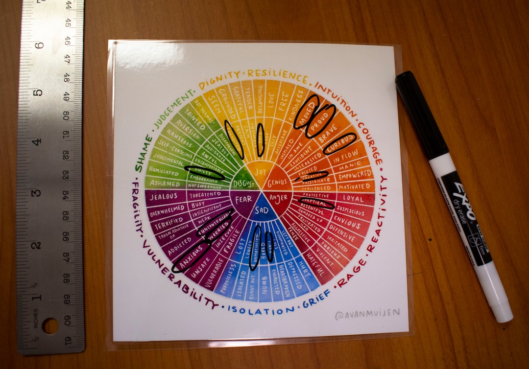 Pocket-sized *wipeable* Emotion Wheel - Etsy