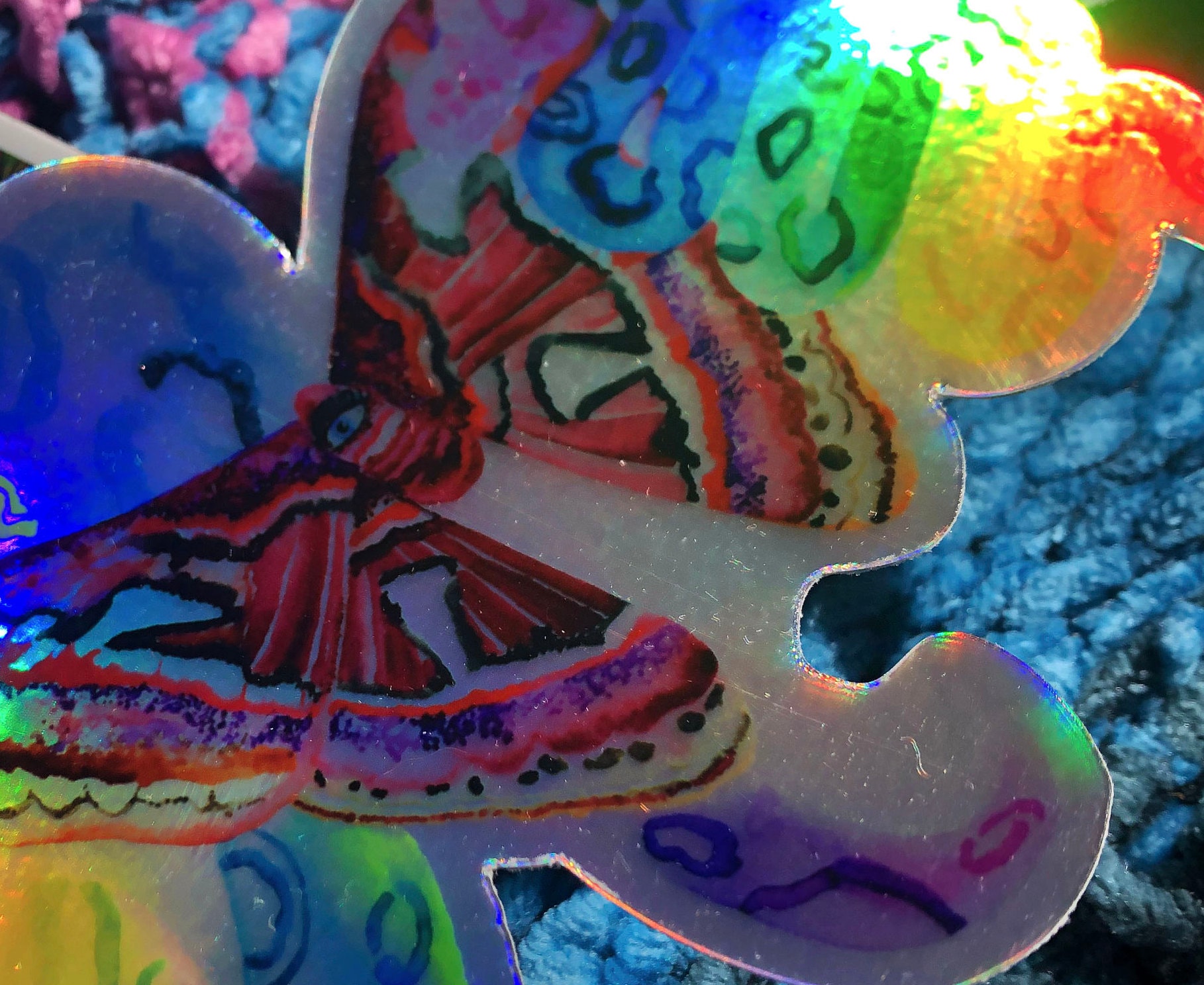 Holographic Atlas Sticker | Atlas Moth | Psychedelic Sticker | Trippy ...
