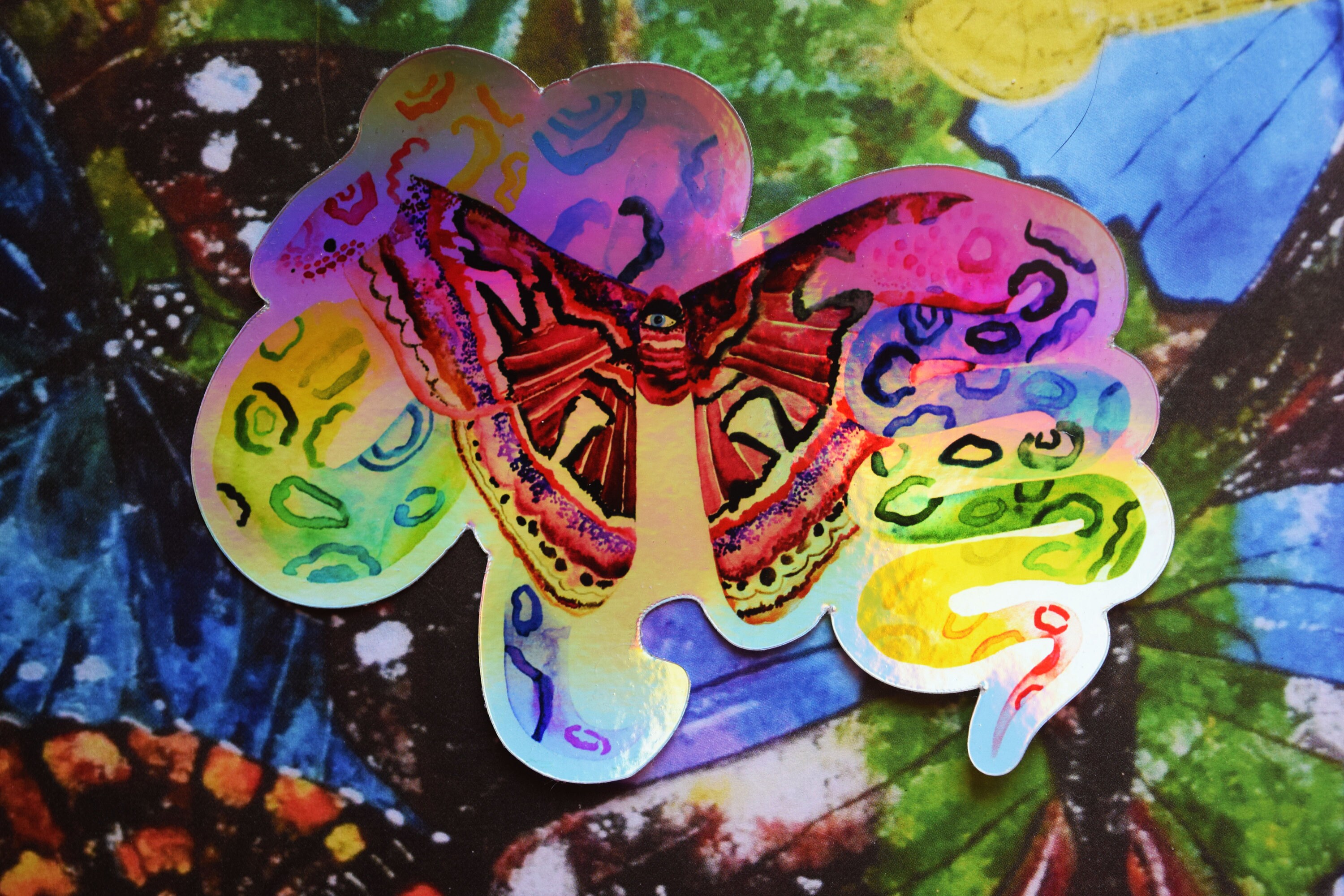 Holographic Atlas Sticker | Atlas Moth | Psychedelic Sticker | Trippy ...