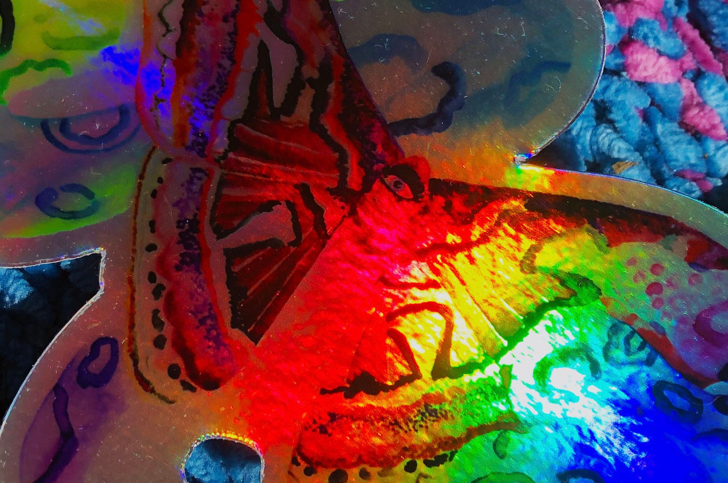 Holographic Atlas Sticker | Atlas Moth | Psychedelic Sticker | Trippy ...
