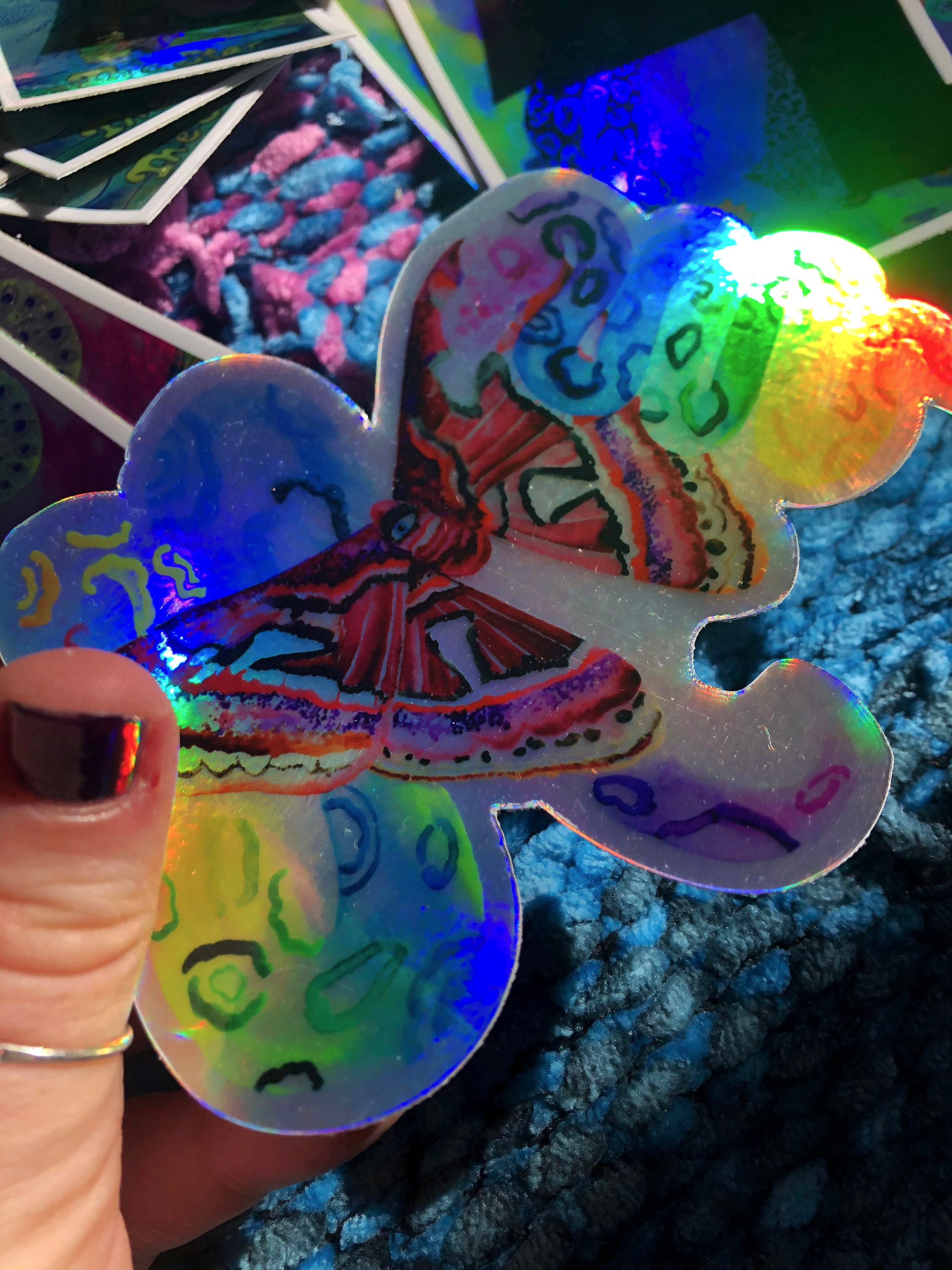 Holographic Atlas Sticker | Atlas Moth | Psychedelic Sticker | Trippy ...