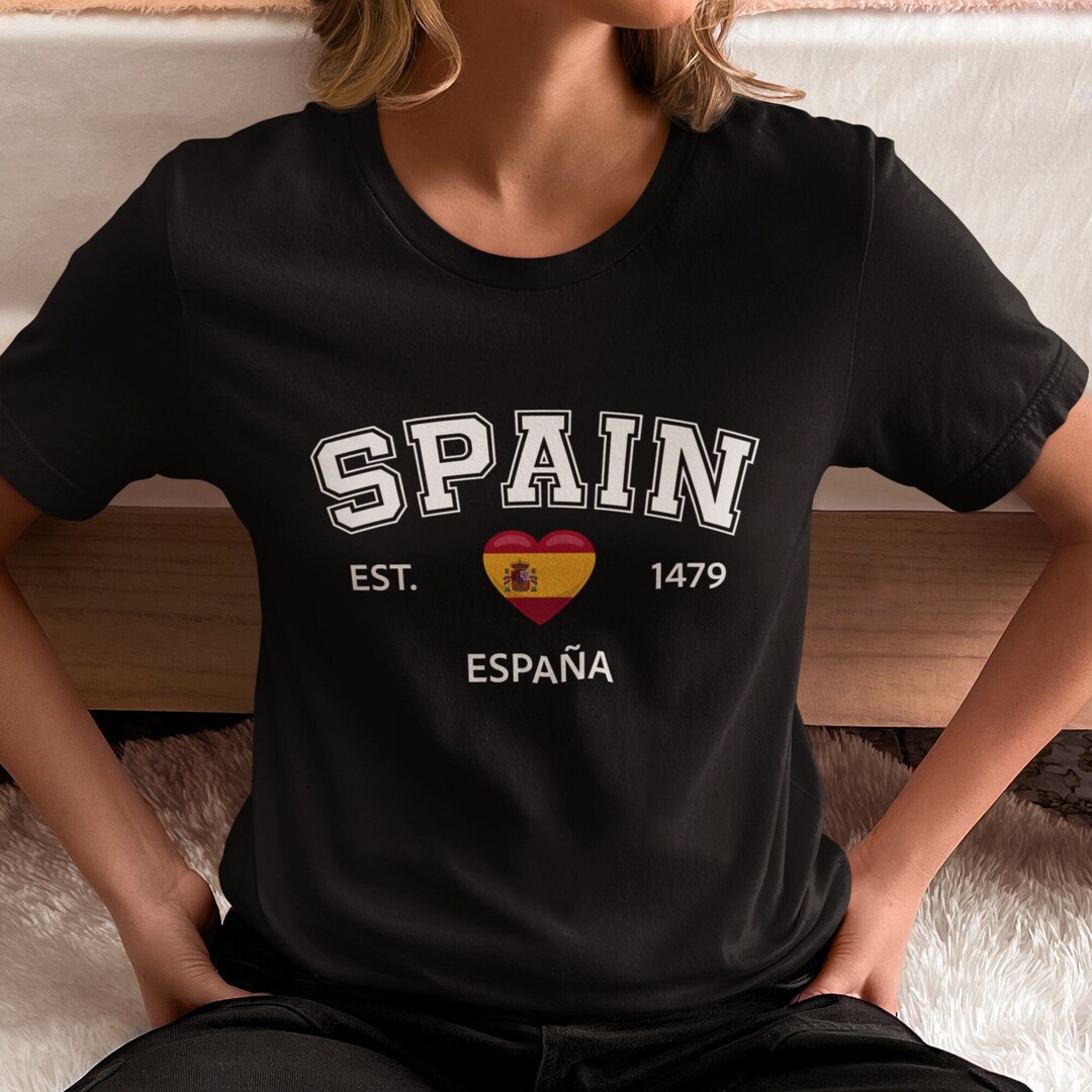 Spain Shirt | Preppy Collegiate Spanish Flag Unisex Adult T-shirt - Etsy