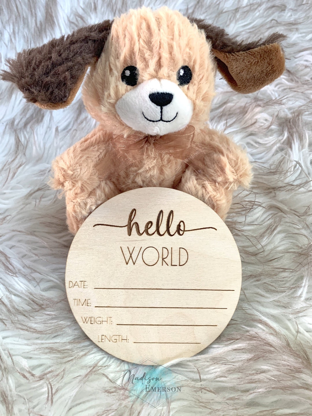 Hello World Baby Birth Announcement Stats | Engraved Wood - Etsy