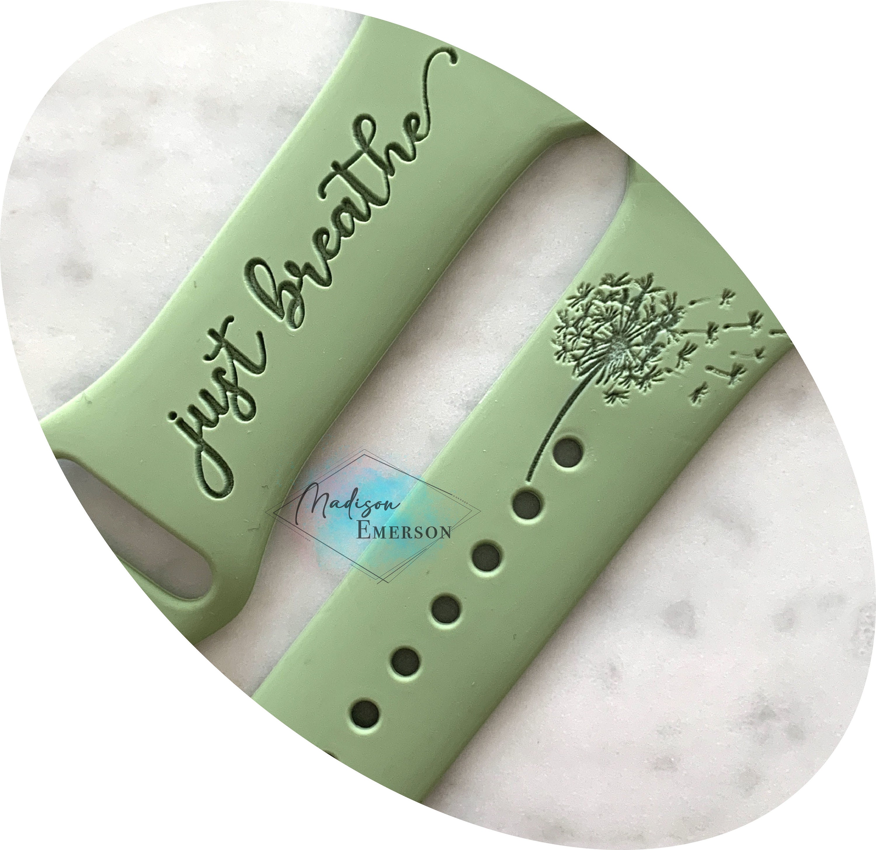 Just Breathe Dandelion Engraved Watch Band Series Silicone 38 - Etsy
