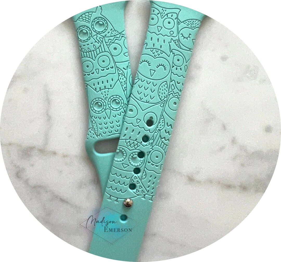 Owl Engraved Series Watch Band Series Silicone 38 40 41 42 44 45 Mm - Etsy