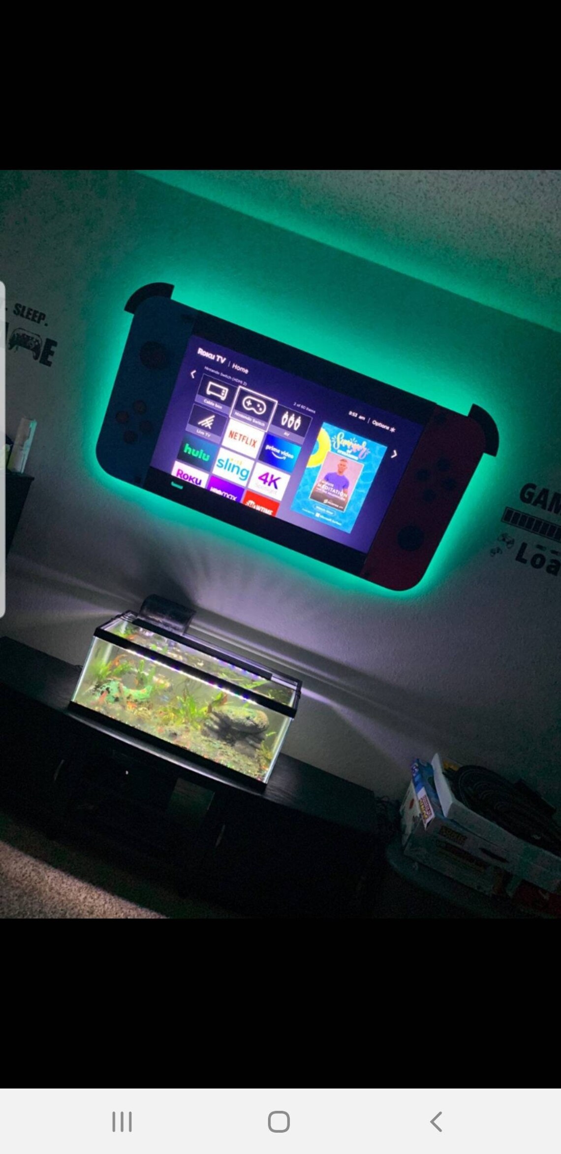 50 in Nintendo switch tv frame with shelves | Etsy