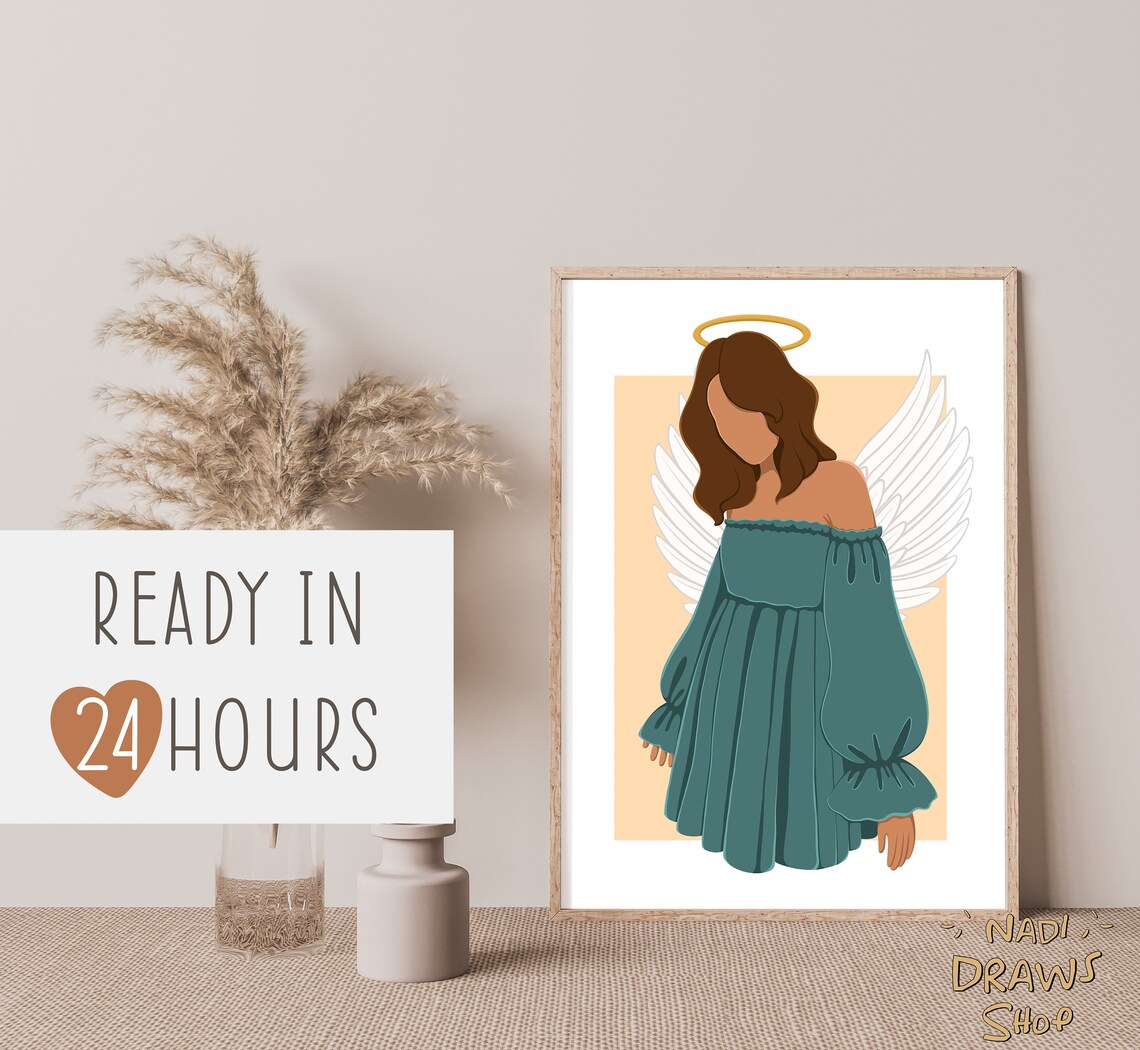 Faceless Memorial Portrait Angel Portrait Family Loss - Etsy