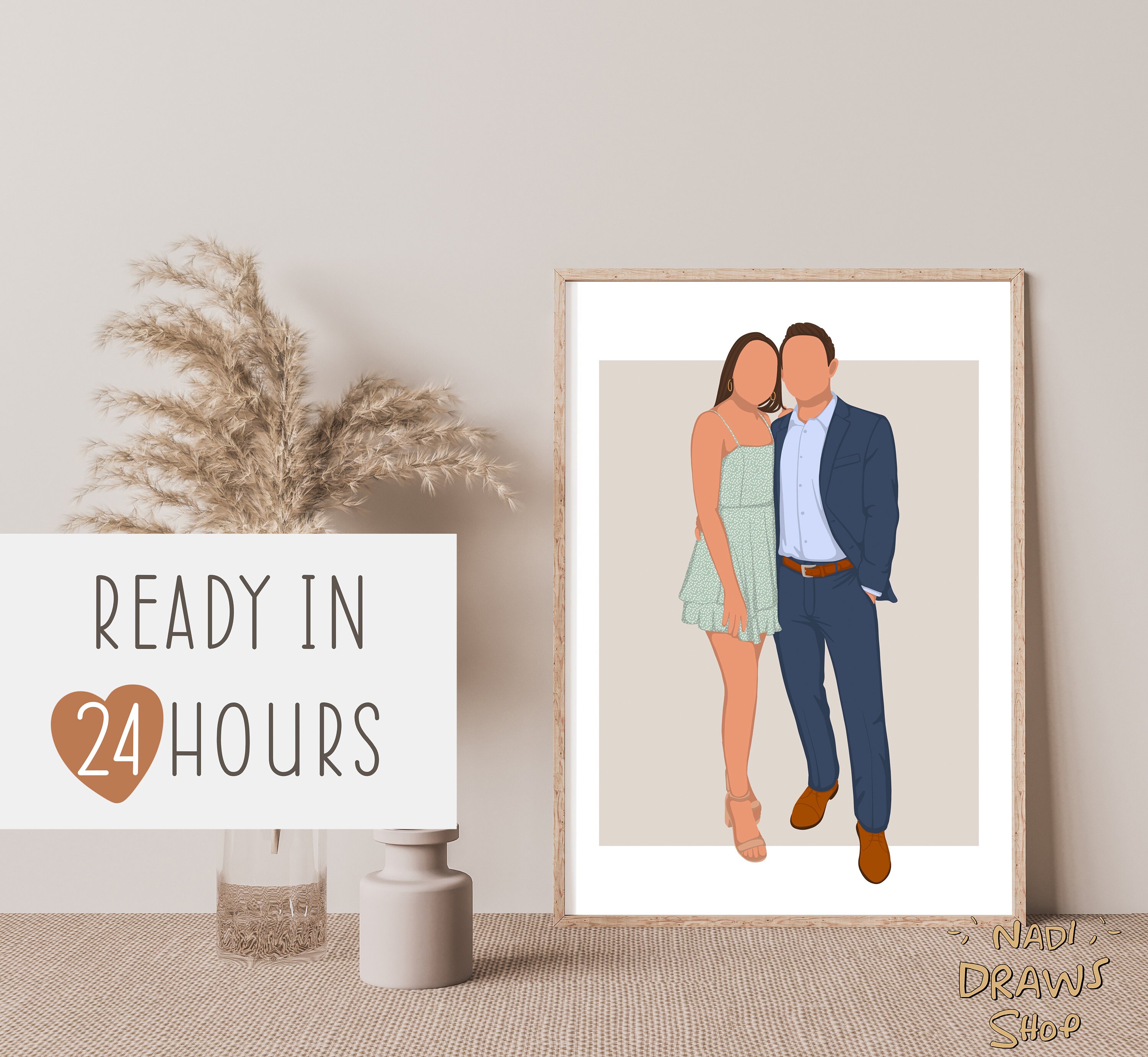 Memorial Faceless Portraits, Mother Day Gift Idea, Best Friend Custom ...